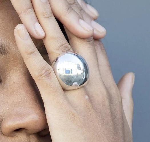 Handmade Chunky Silver Orb Ring – Pobjoy Diamonds
